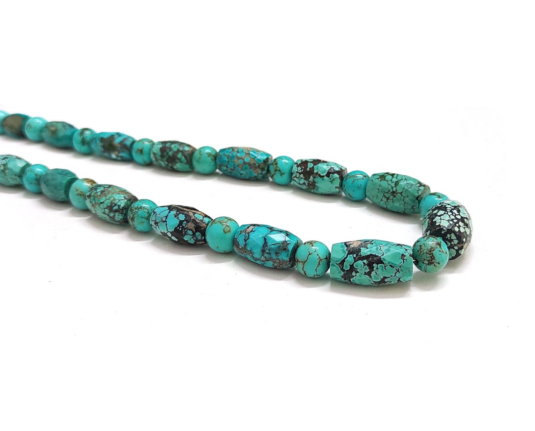 High Quality Natural Turquoise Faceted Barrel Beads-turquoise Barrel ...
