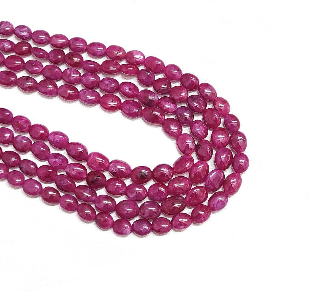 Natural Ruby Smooth Oval Nugget Beads-ruby Gemstone Beads-african Ruby ...