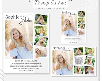 Complete Yearbook Ad Template Pack | Full, Half & Quarter Page ...