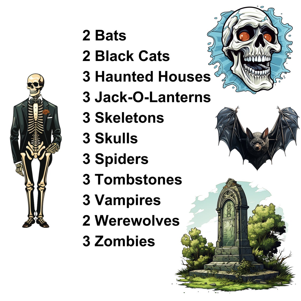 30 Halloween Clip Art, Transparent Pngs, for Commercial Use - Etsy