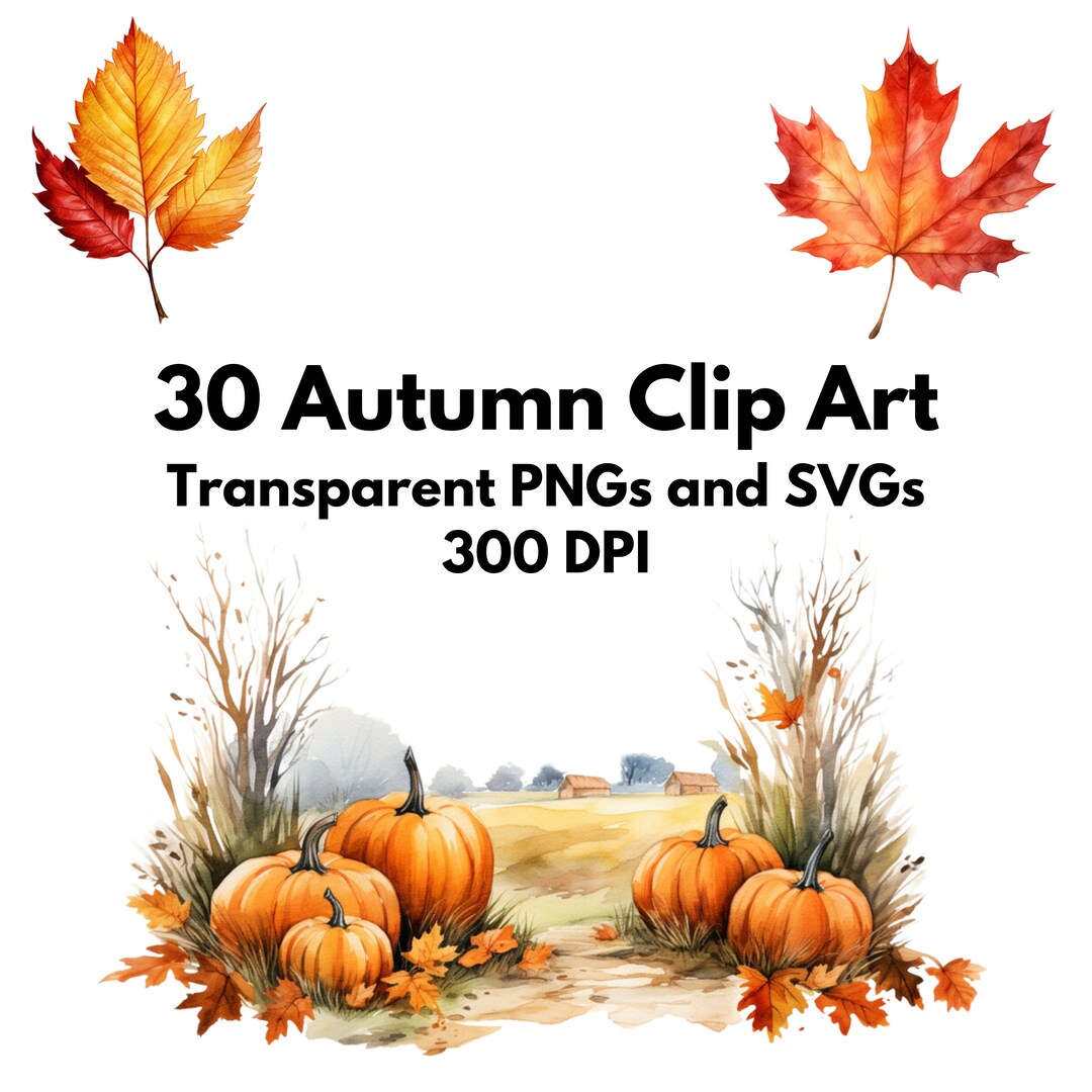 30 Autumn Clip Art, Fall Color Decorations, Commercial Use - Etsy