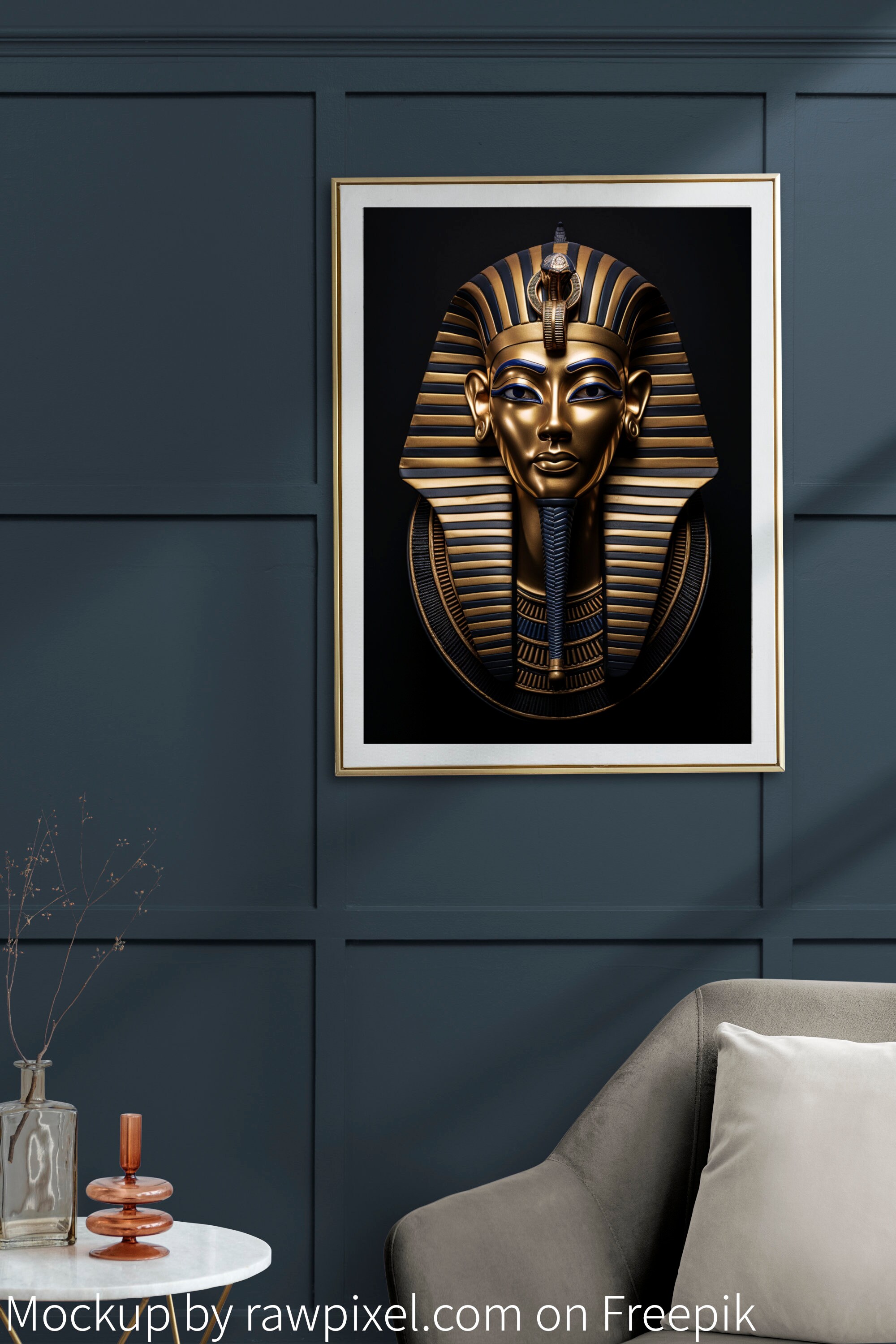 Pharaoh Mask Digital Art Downloadable Artwork PNG - Etsy