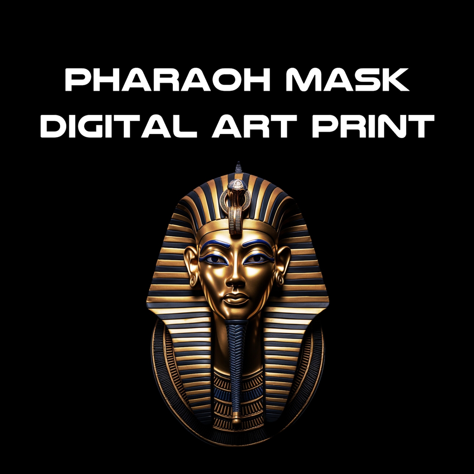 Pharaoh Mask Digital Art Downloadable Artwork PNG - Etsy