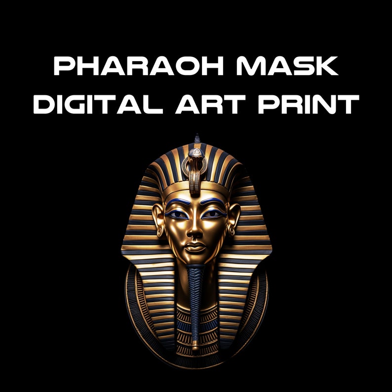 Pharaoh Mask Digital Art Downloadable Artwork PNG - Etsy