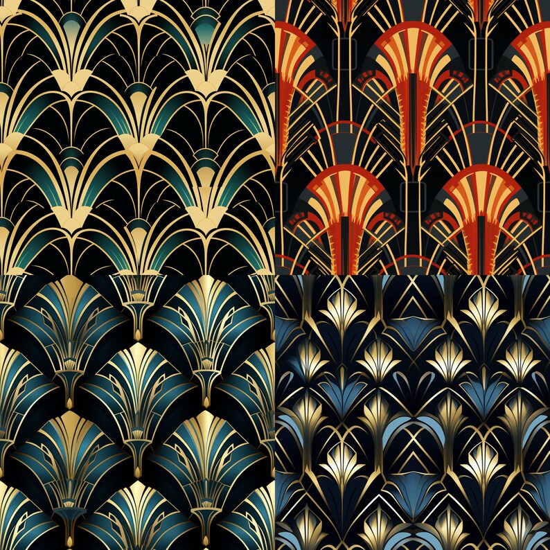 30 Seamless Art Deco Pattern Tiles, Commercial Use - Etsy