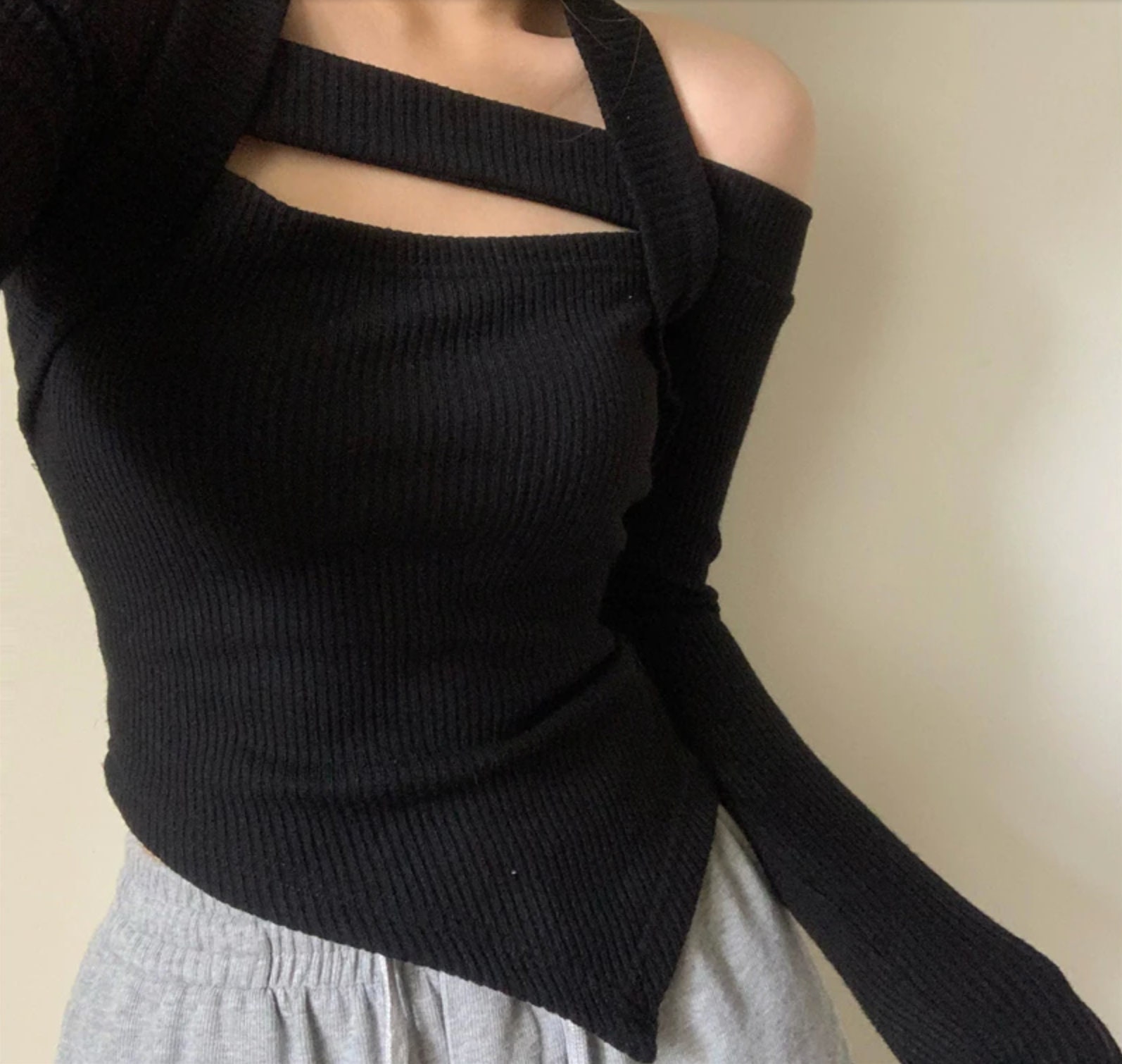 Ribbed Long Sleeve Top Gothic Top Punk Top Halloween Top Witchy Top - Etsy