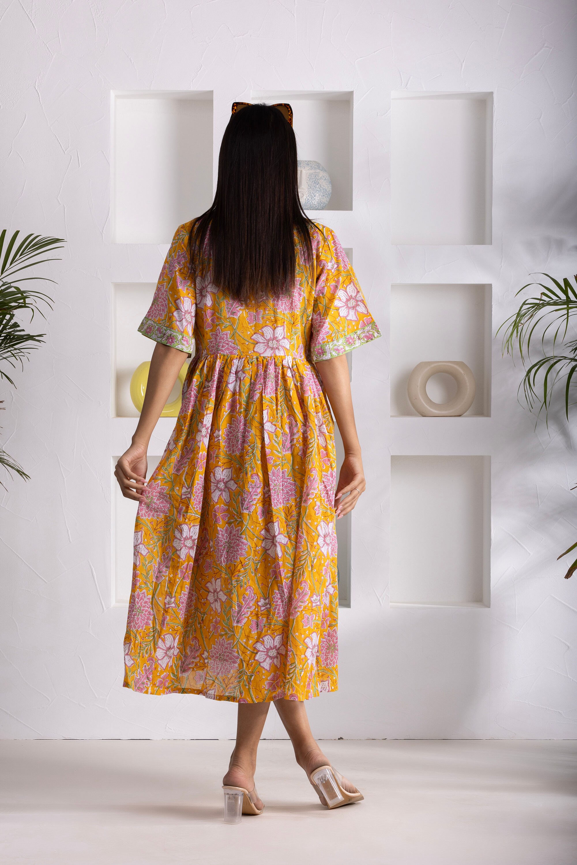 Hand Block Printed Dress Indian Printed Dress Summer Midi Dress ...