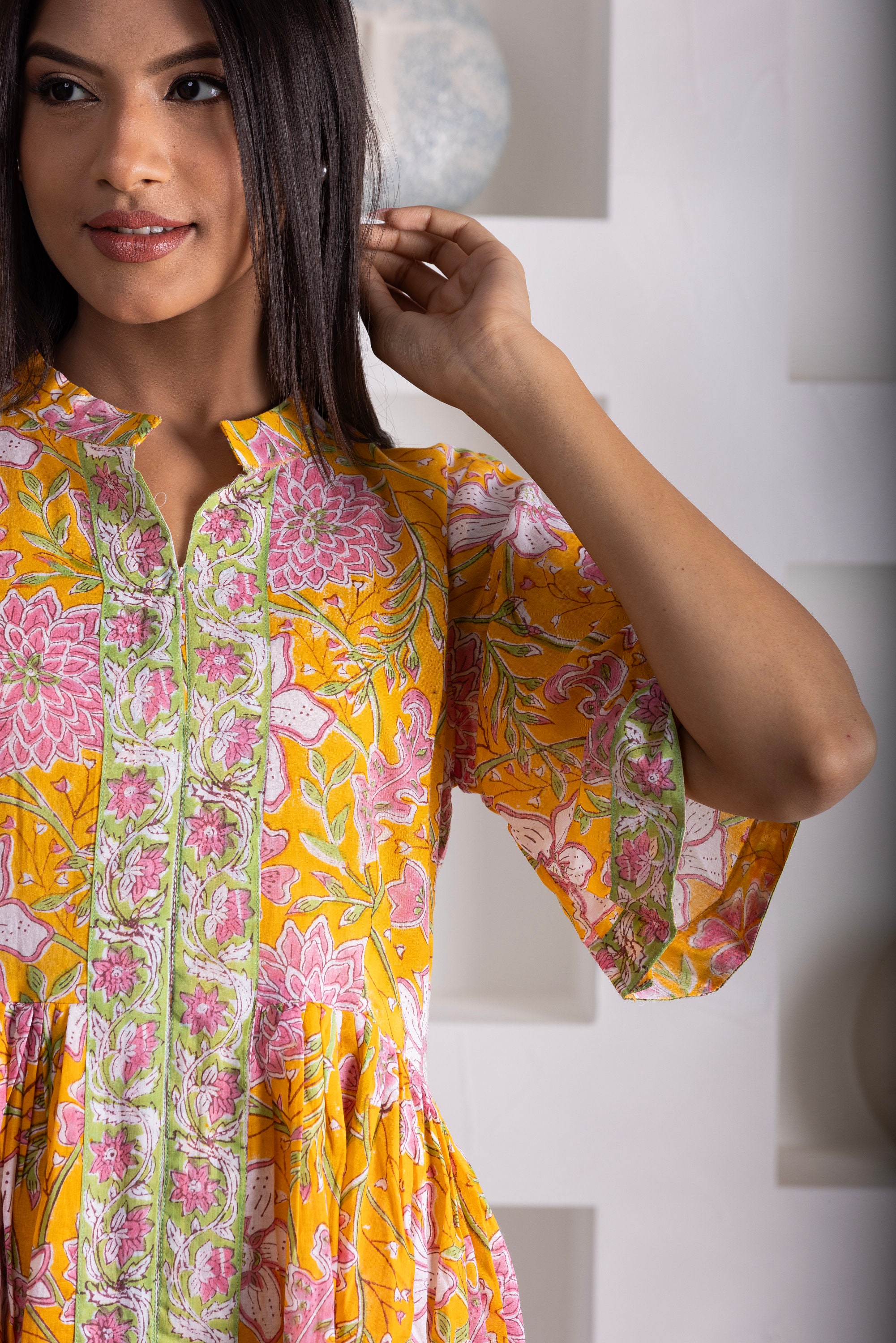 Hand Block Printed Dress Indian Printed Dress Summer Midi Dress ...