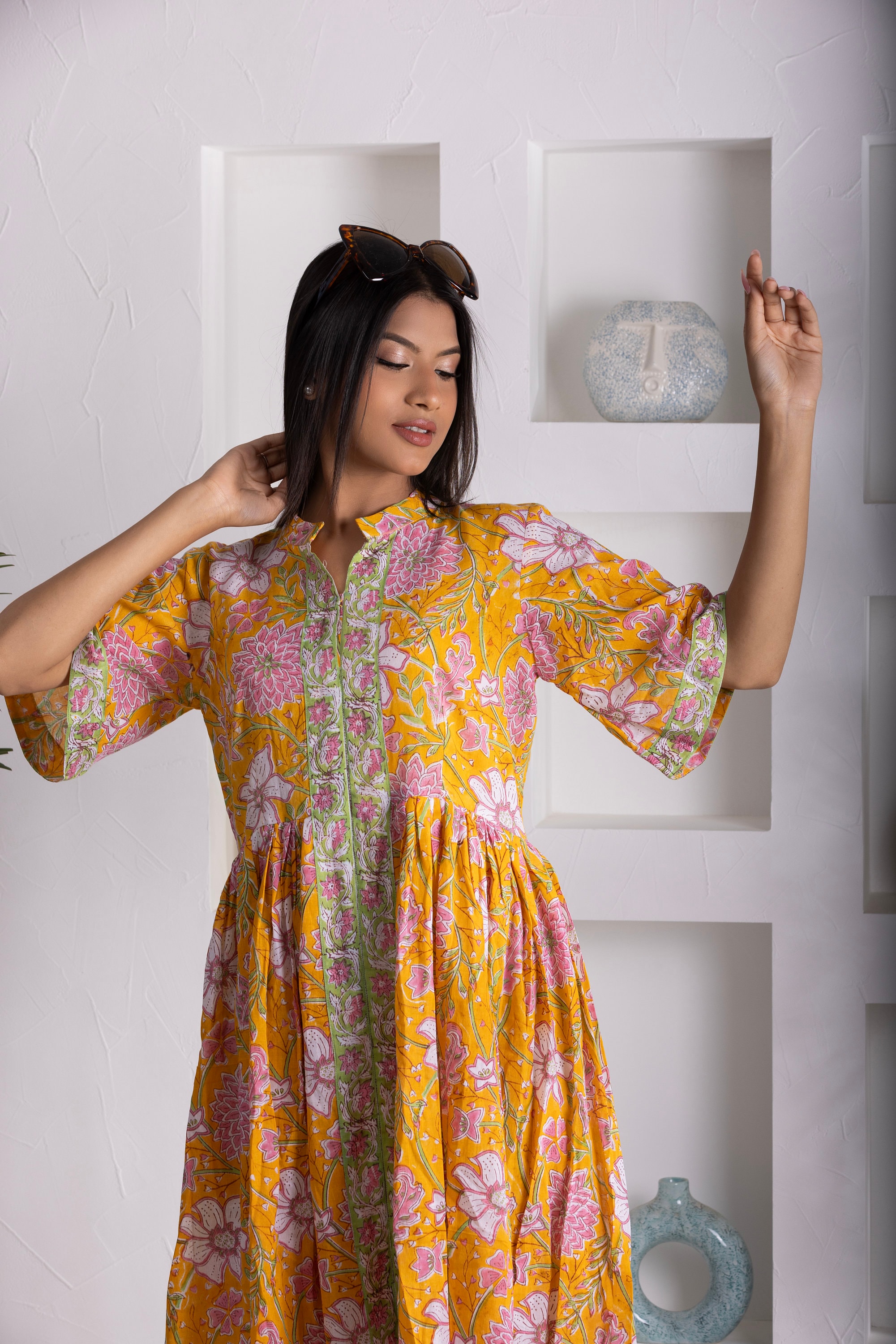 Hand Block Printed Dress Indian Printed Dress Summer Midi Dress ...