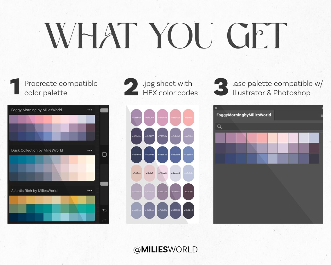 Dreamy Pastels Procreate Color Palette Bundle, Color Swatches, iPad ...