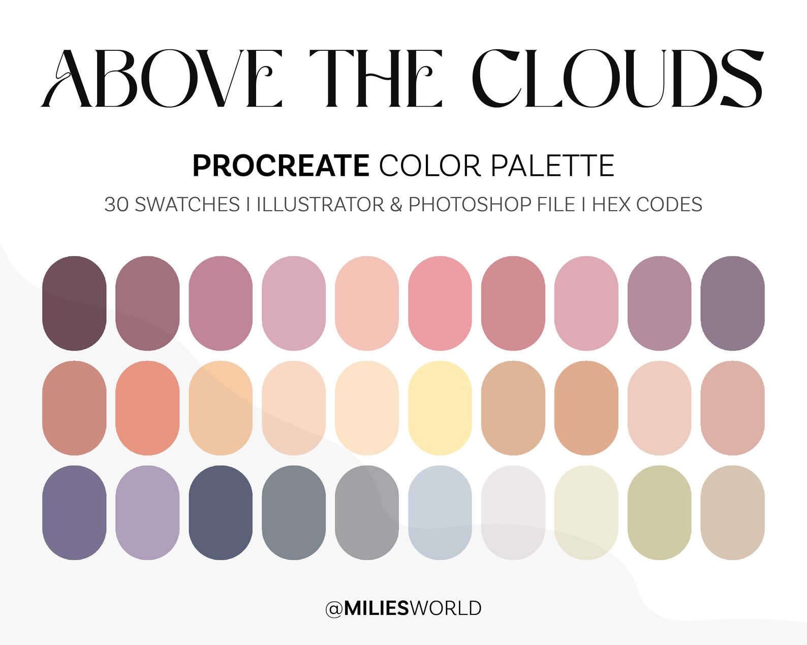 Dreamy Pastels Procreate Color Palette Bundle, Color Swatches, iPad ...