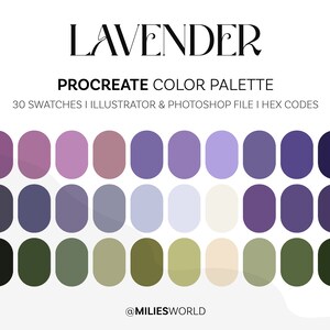Lavender Procreate Color Palette Color Swatches Ipad - Etsy