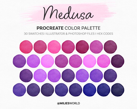 Medusa Procreate Color Palette muestras de color - Etsy España