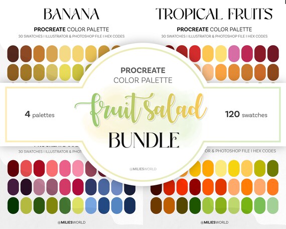 Fruit Salad Procreate Color Palette Bundle Color Swatches - Etsy