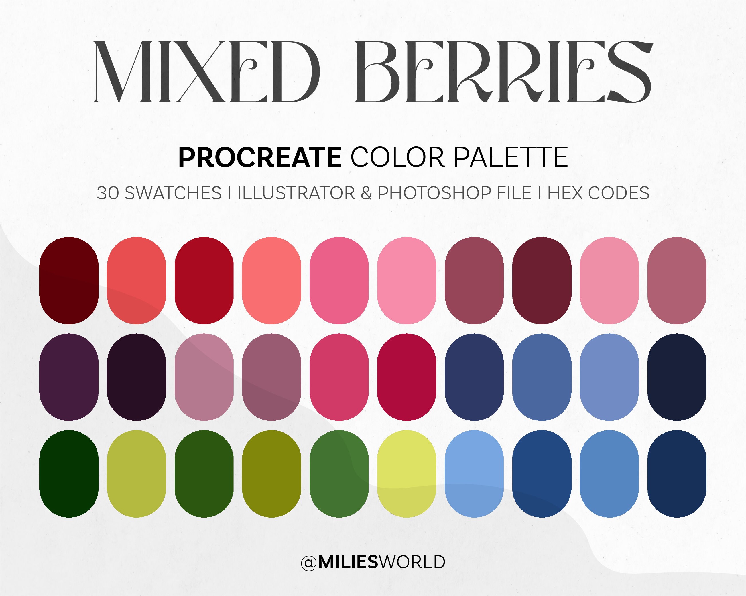 Fruit Salad Procreate Color Palette Bundle, Color Swatches, iPad ...
