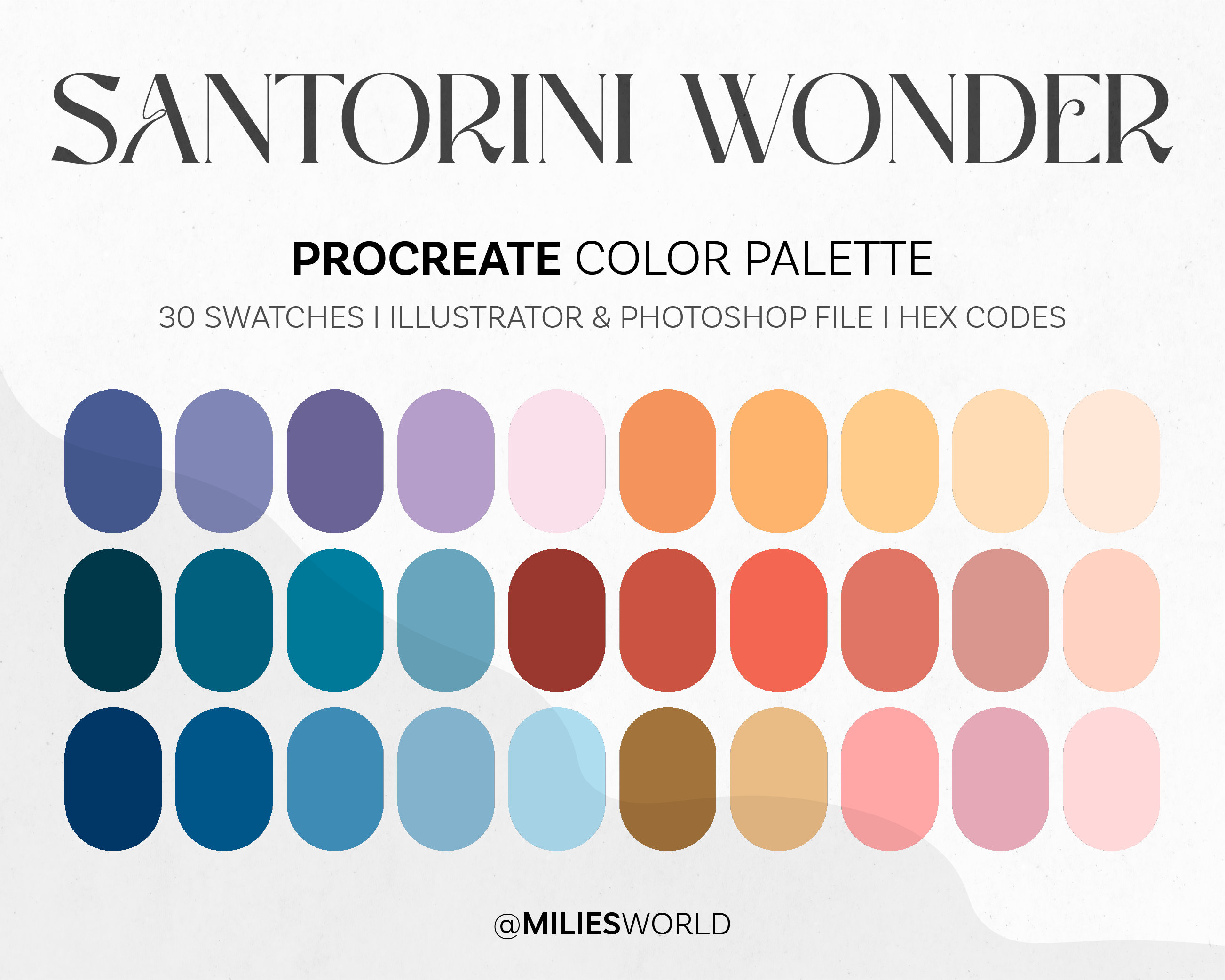Santorini Wonder Procreate Color Palette Color Swatches - Etsy