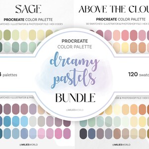 Dreamy Pastels Procreate Color Palette Bundle, Color Swatches, iPad ...