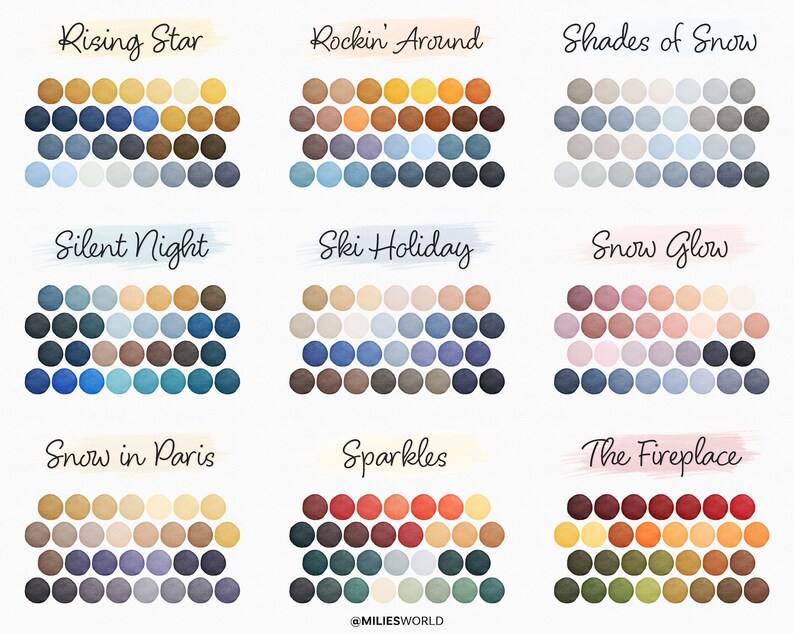 The Ultimate Christmas Color Palette Bundle 1800 Color Swatches, iPad ...