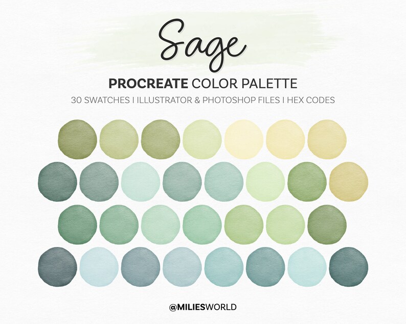 Sage Procreate Color Palette Color Swatches Ipad - Etsy Australia
