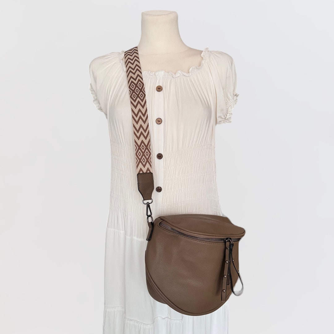 XL Crossbody Bag, Large Belly Bag, Shoulder Bag Beige, Crossbody Bag ...