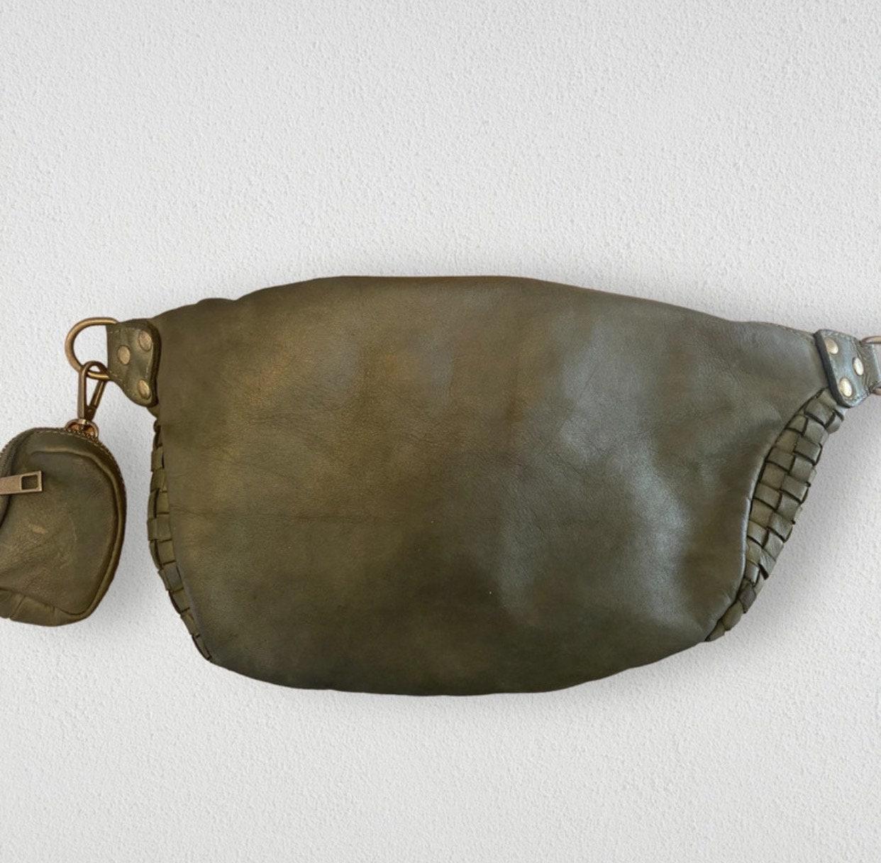 Braided Leather Bag, Buttery Soft Luxury Leather, Crossbody Bag, Bum ...