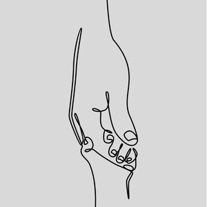 Mother and Child Line Drawing Hands - Mothers Day - Etsy