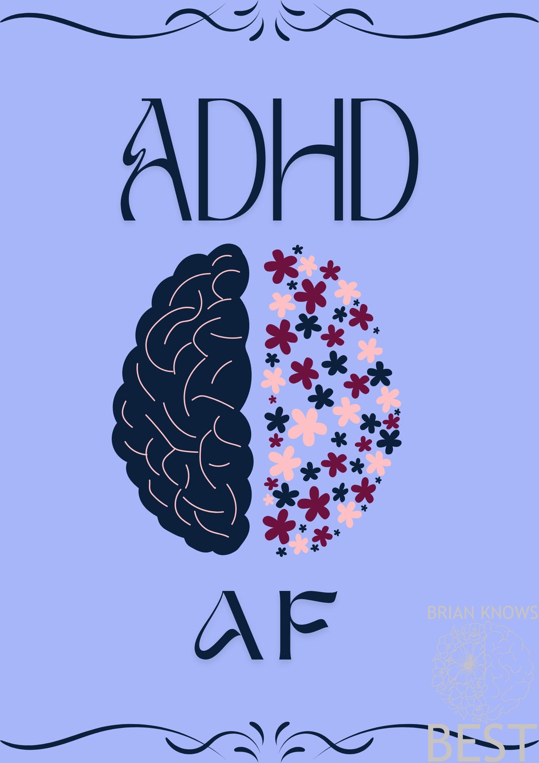 ADHD AF Poster A4 - Etsy
