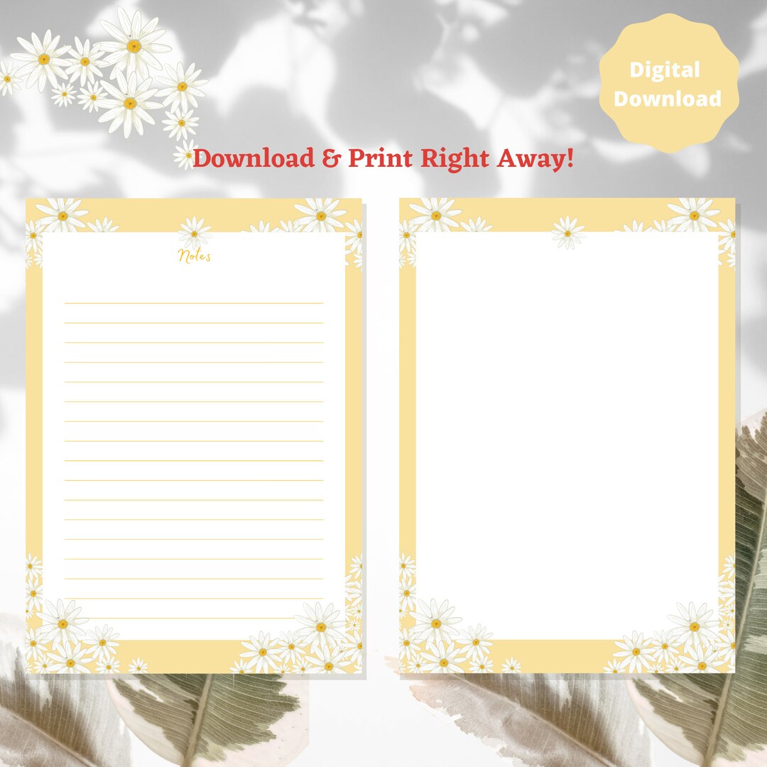 Instant Print Daisy Digital Printing Letterhead Stationary Writing ...