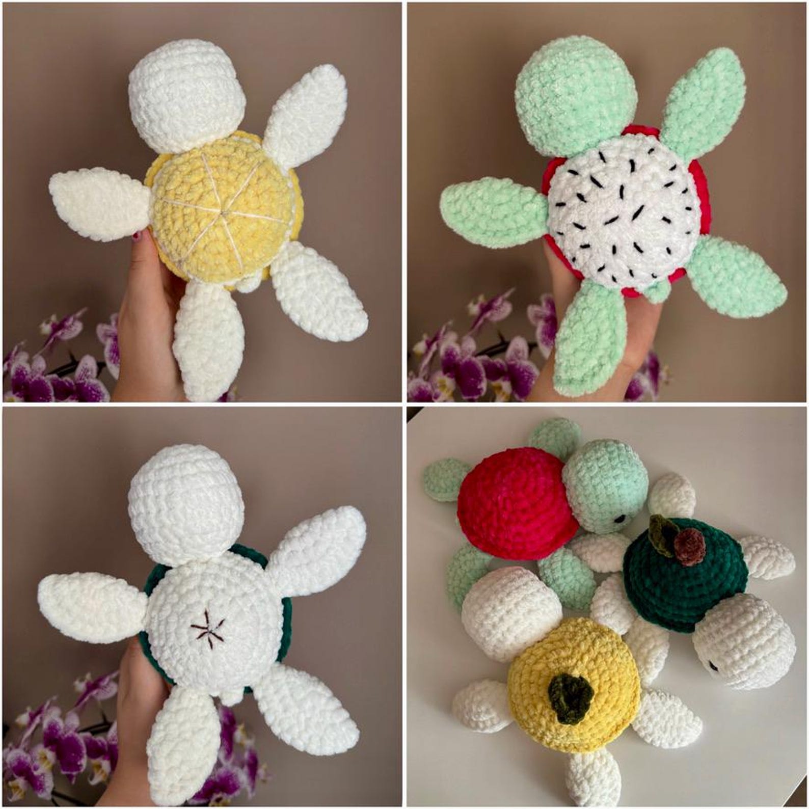 DUO PATTERN: Crochet Pattern 6-in-1 Fruit Turtles | PDF Only ...