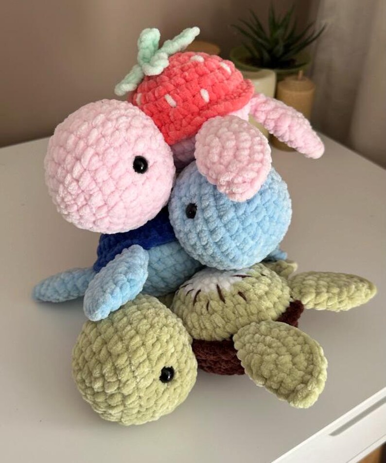 DUO PATTERN: Crochet Pattern 6-in-1 Fruit Turtles | PDF Only ...