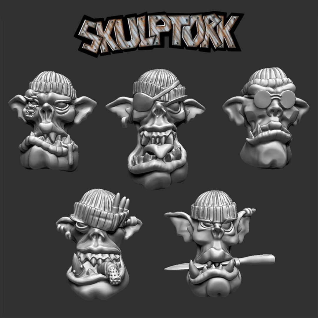 Commando Head Orc x10 Skulptork Miniature Bits - Etsy