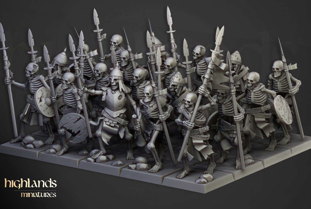 Skeleton Warriors Highlands Miniatures 32mm Wargame and Dnd Miniature ...