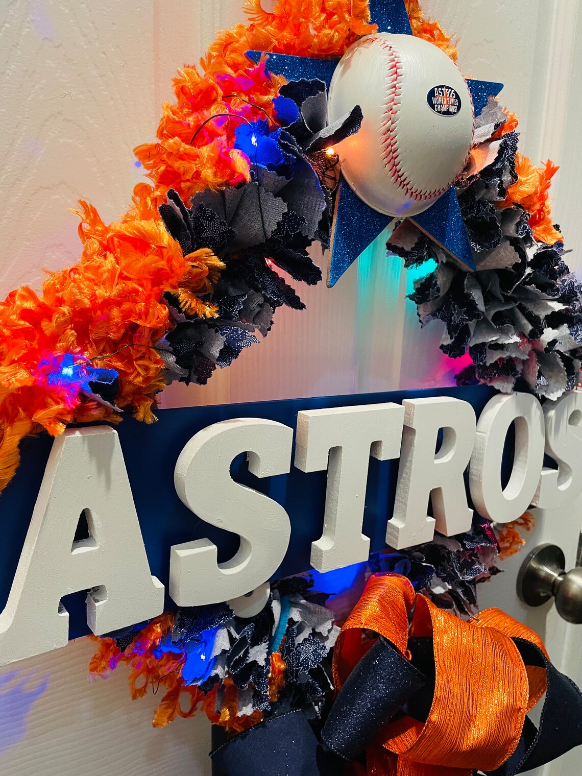 Houston Astros Rag Wreath home Plate - Etsy