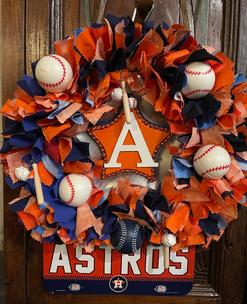 Houston Astros Rag Wreath Baseball Bats - Etsy