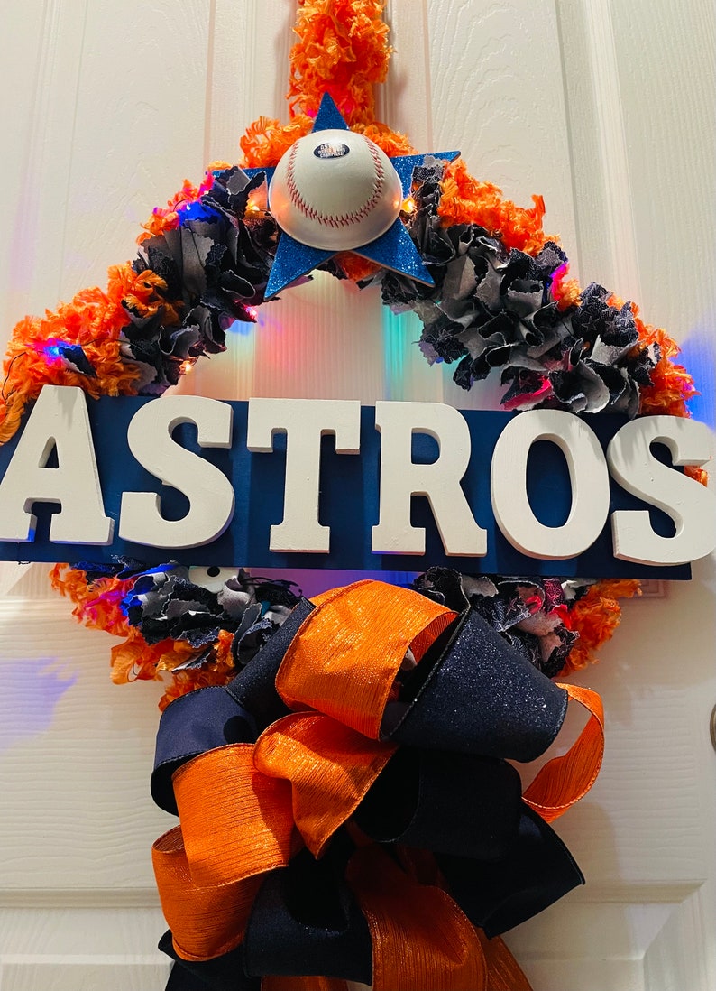 Houston Astros Rag Wreath home Plate - Etsy