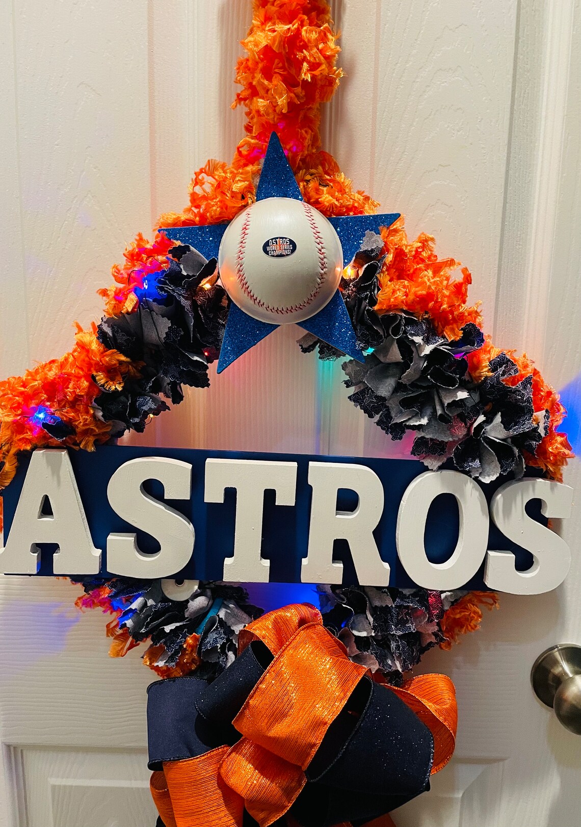 Houston Astros Rag Wreath home Plate - Etsy