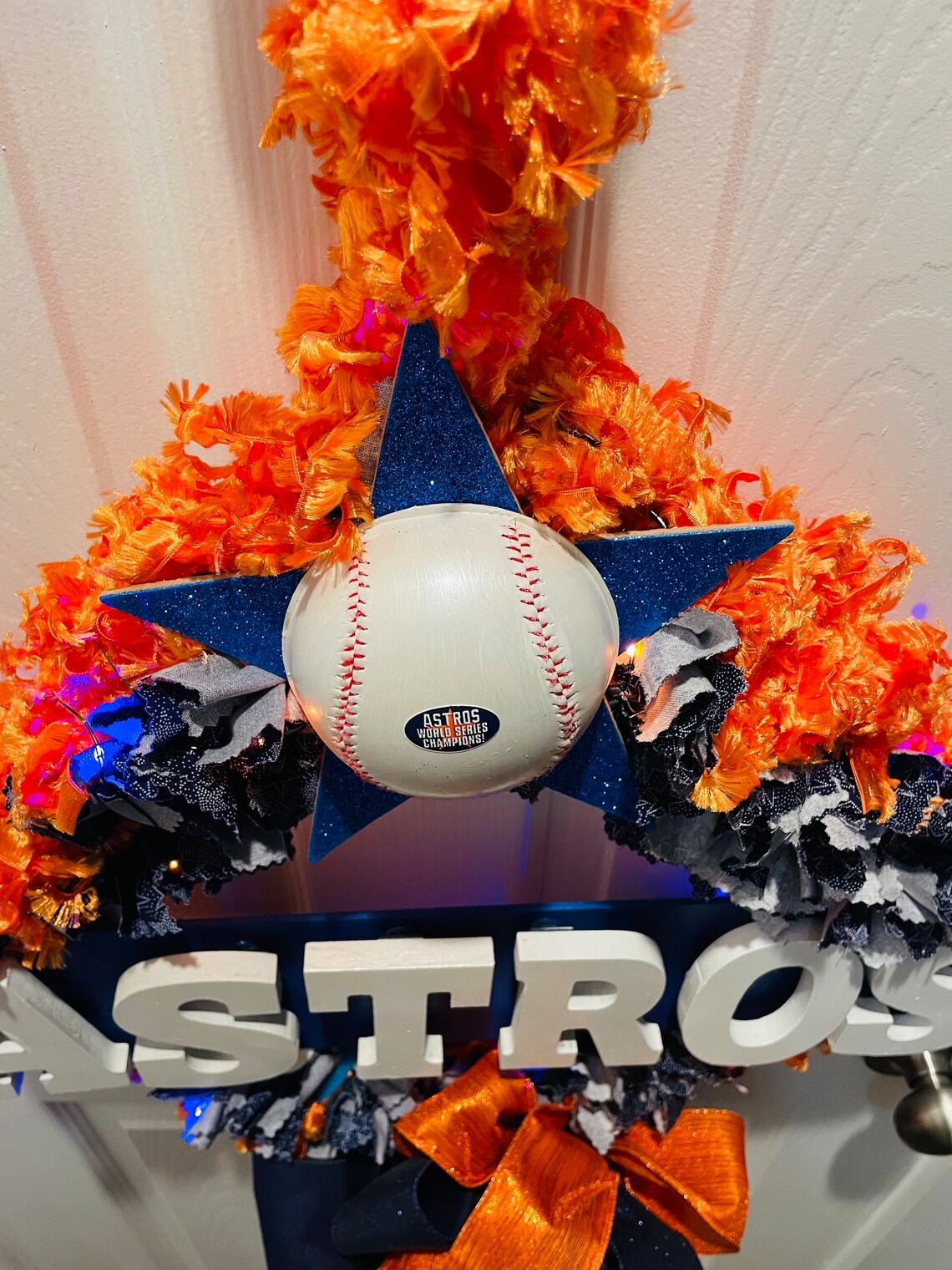 Houston Astros Rag Wreath home Plate - Etsy