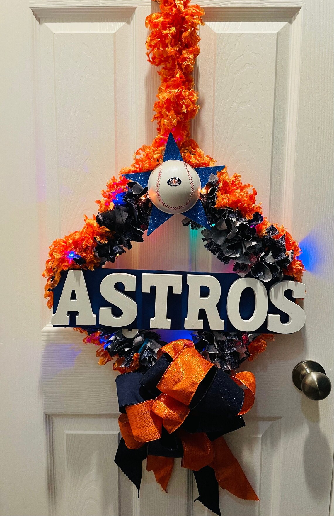 Houston Astros Rag Wreath home Plate - Etsy