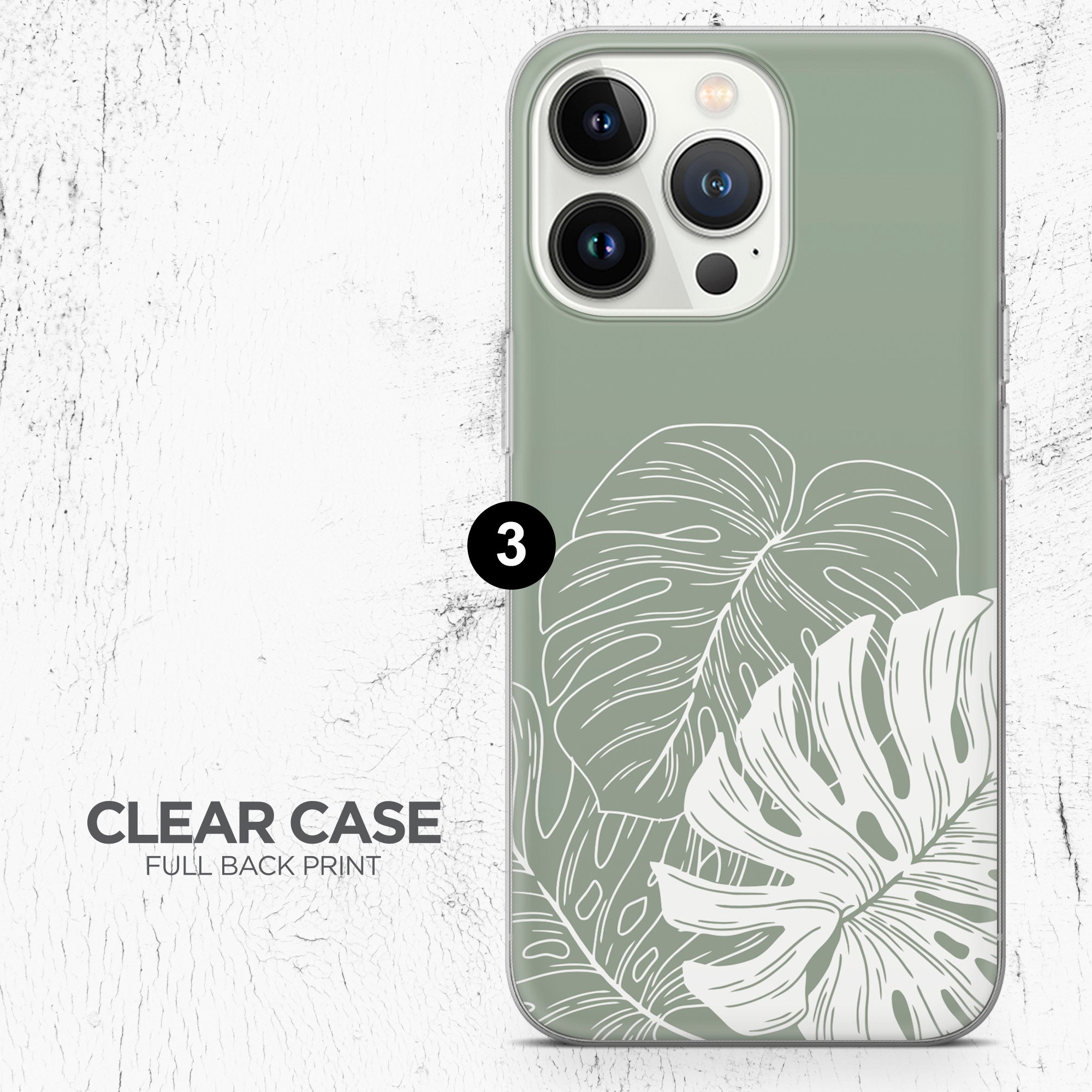 Green Pastel Phone Case Aesthetic Tropical Leave Cover for iPhone 16 ...