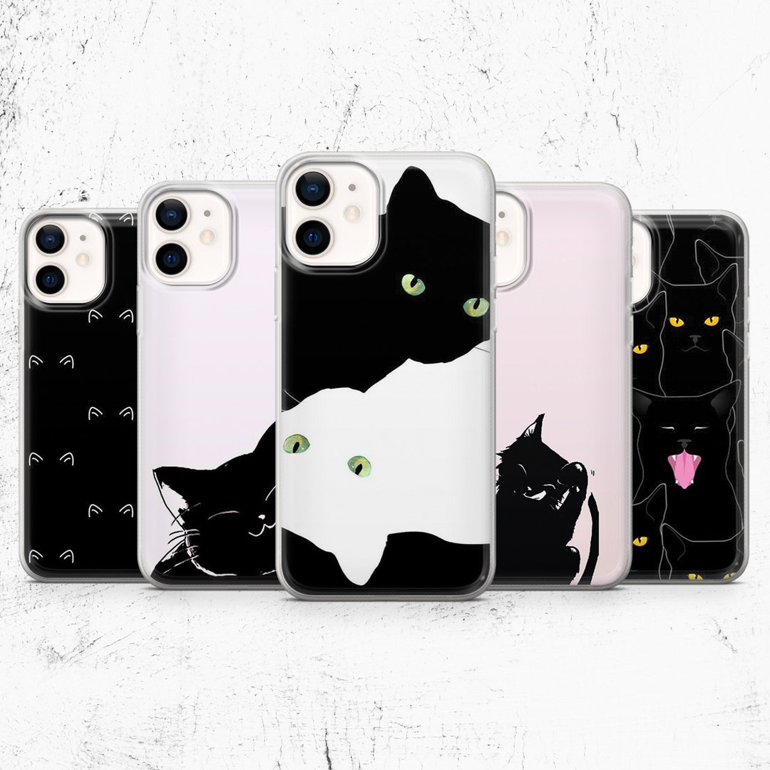 Black Cat Case Black Cat Animal Cover for iPhone 15, 14, 13, 12 Pro, 11 ...