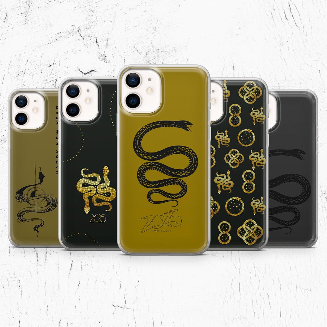 New Year Snake Phone Case Snake Cover for iPhone 16, 15, 14, 13, 12 Pro ...