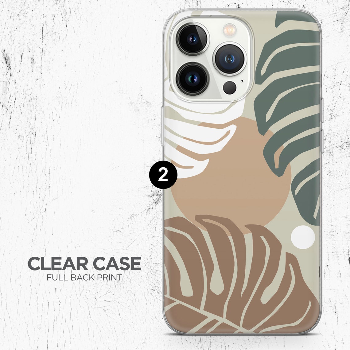 Green Pastel Phone Case Aesthetic Tropical Leave Cover for iPhone 14 ...