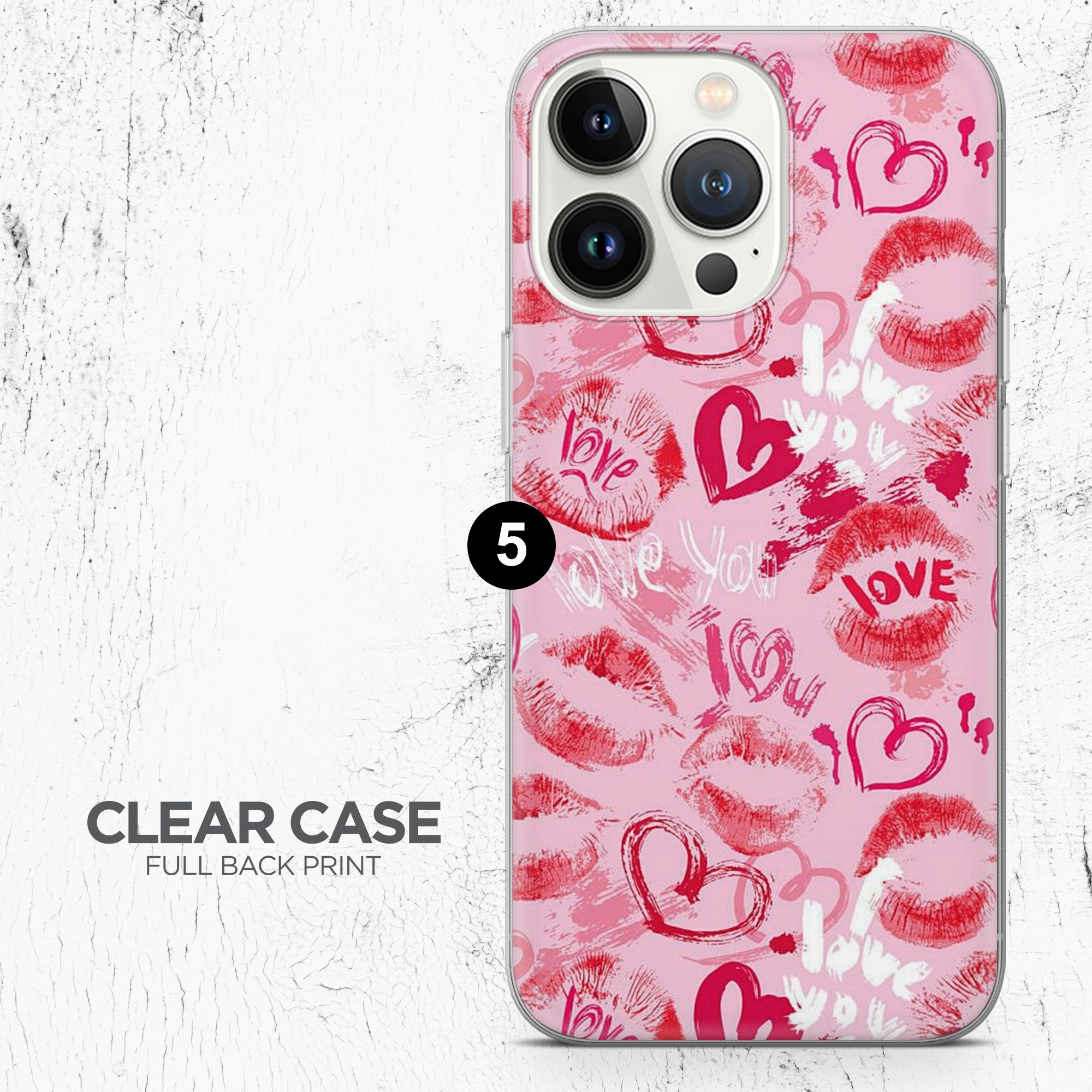 Valentine Day Phone Case Love Heart Cover for iPhone 14, 13, 12 Pro, 11 ...
