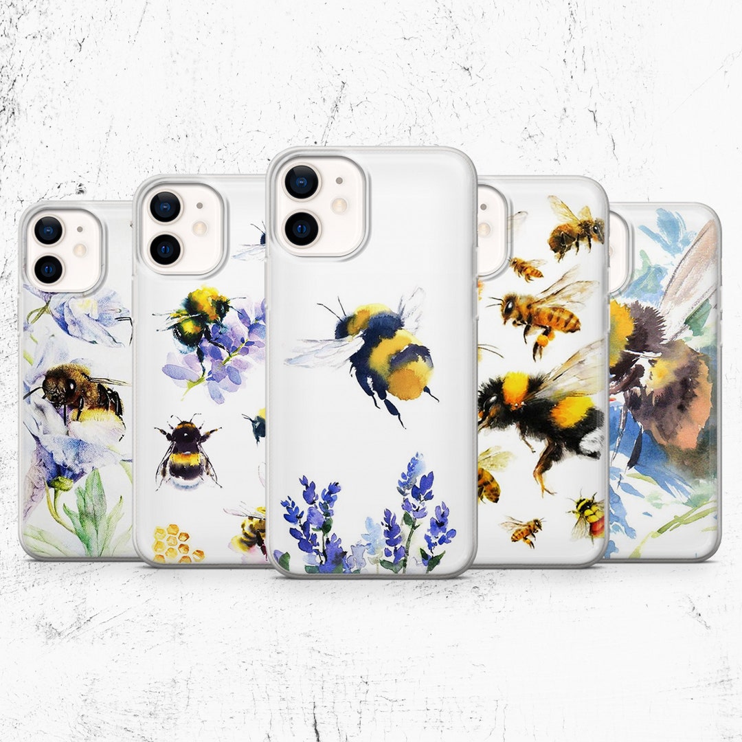 Bee Phone Case Bumble Bee Flower Cover for iPhone 16, 15, 14, 13, 12 ...