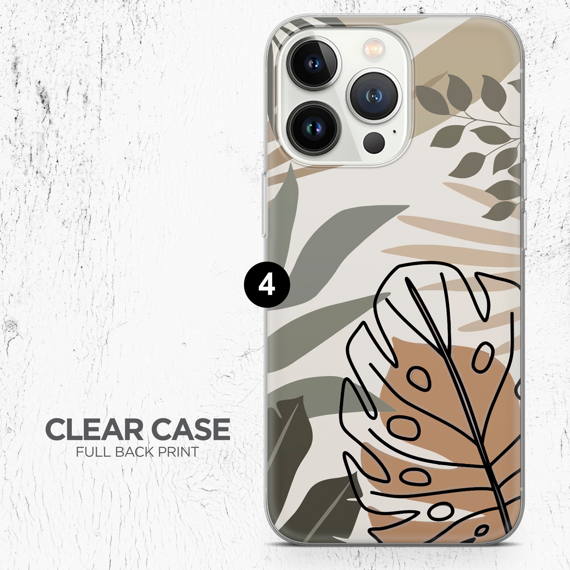 Green Pastel Phone Case Aesthetic Tropical Leave Cover for iPhone 16 ...