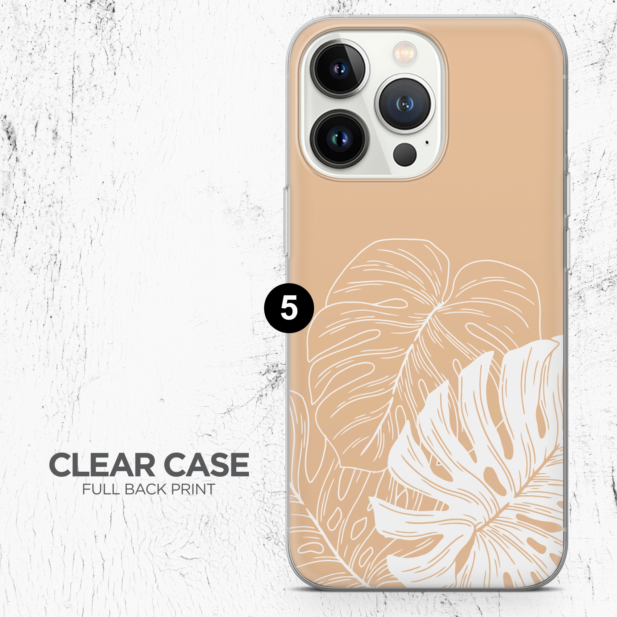 Green Pastel Phone Case Aesthetic Tropical Leave Cover for iPhone 16 ...