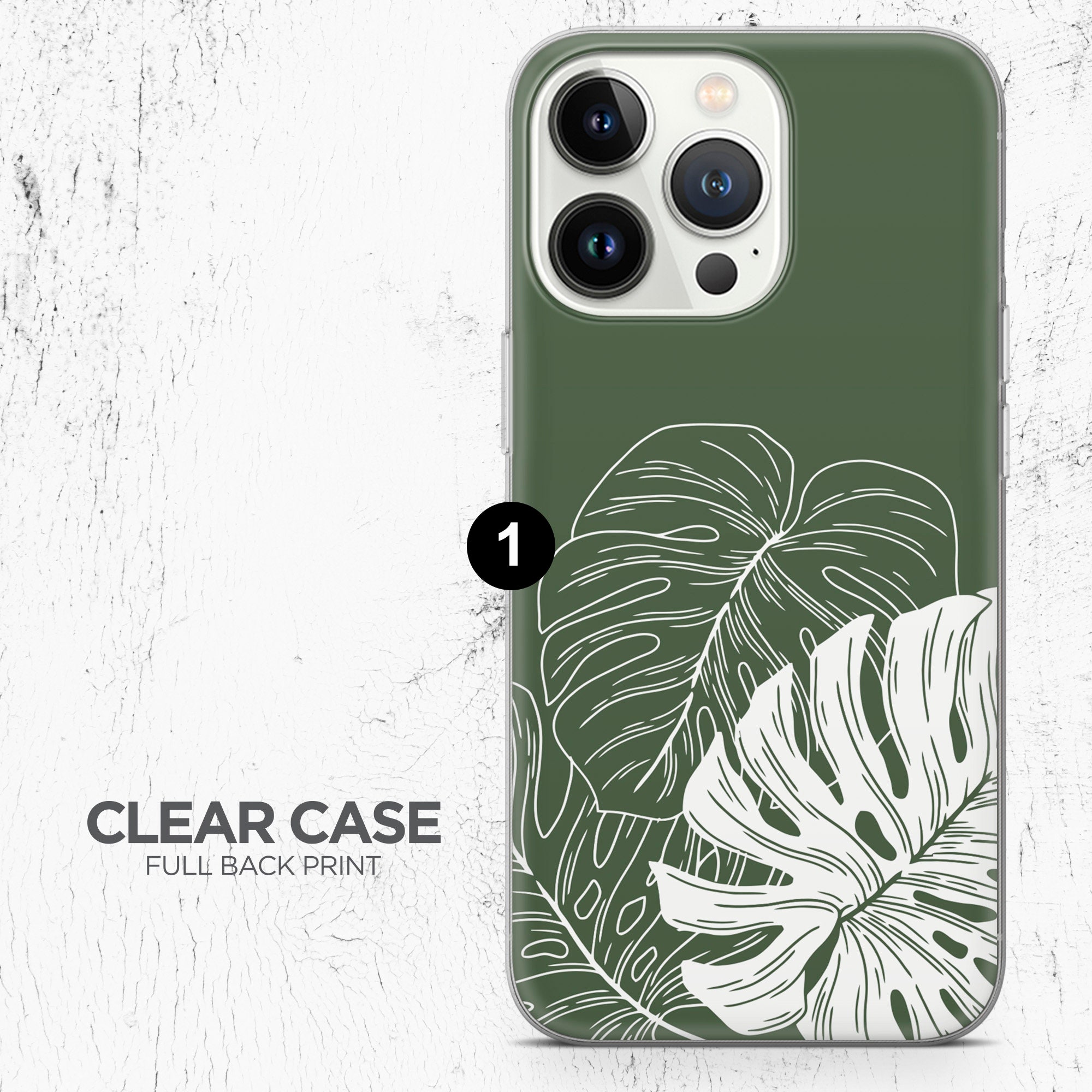 Green Pastel Phone Case Aesthetic Tropical Leave Cover for iPhone 16 ...