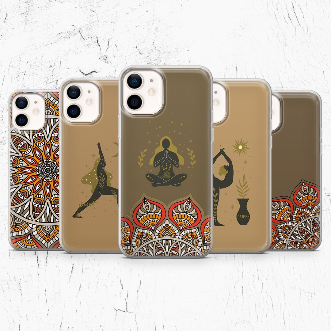 Mandala Yoga Poses Phone Case: Glitter Gel TPU Cover - Etsy