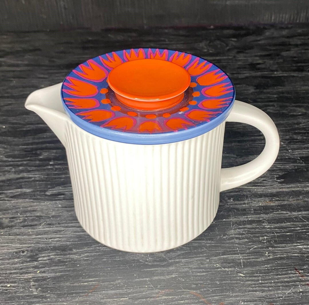 Thomas Rosenthal Orange and Blue Flower Creamer - Etsy