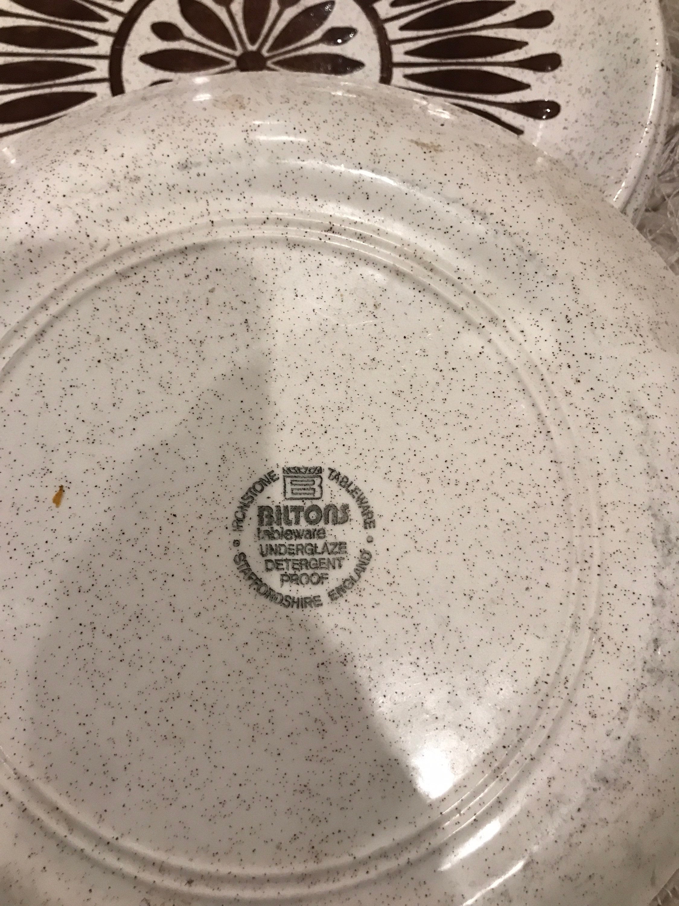 Biltons Brown Flower Pattern Dinner Plates - Etsy